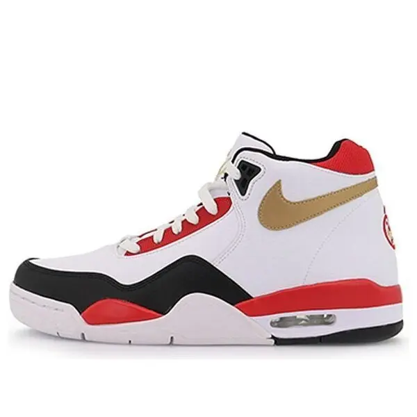 Nike Flight Legacy Mid-top Sneakers - White/gold/red