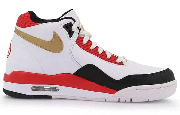 Nike Flight Legacy Mid-top Sneakers - White/gold/red