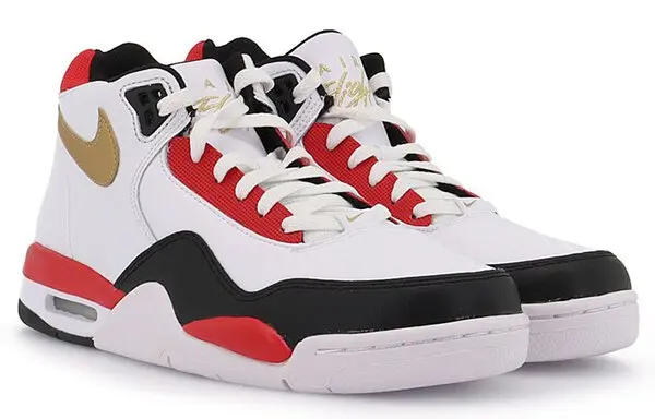 Nike Flight Legacy Mid-top Sneakers - White/gold/red