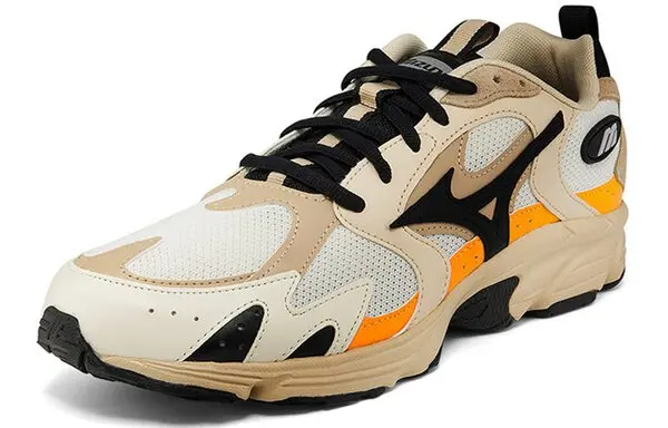 Mizuno Athletic Lace-up Sneakers - Beige/black/orange