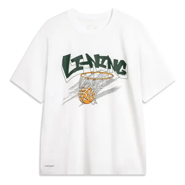 LI-NING Hoops Graphic T-shirt 'white - White/multi-color