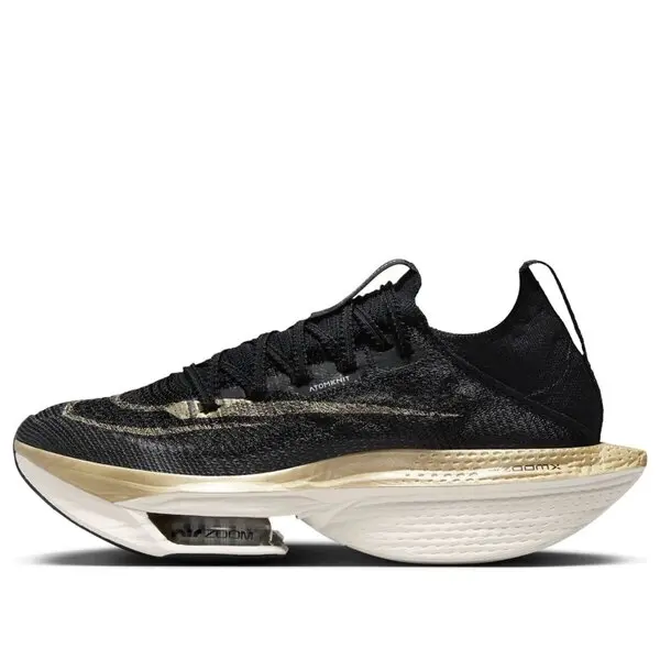 Nike Zoom Alphafly Next% 2 Athletic Sneakers - Black/metallic Gold Grain/sail