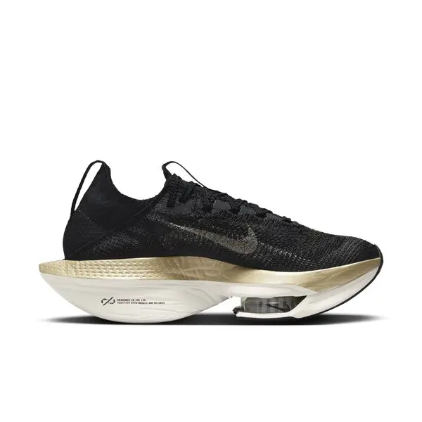 Nike Zoom Alphafly Next% 2 Athletic Sneakers - Black/metallic Gold Grain/sail