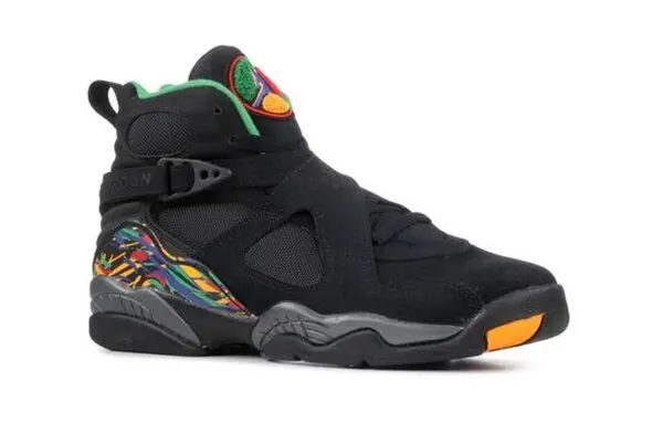JORDAN Air 8 Retro 'tinker Air Raid' High Top Sneakers - Black/light Concord-aloe Verde