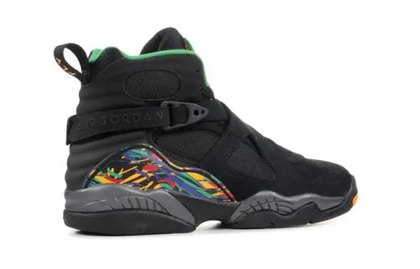 JORDAN Air 8 Retro 'tinker Air Raid' High Top Sneakers - Black/light Concord-aloe Verde