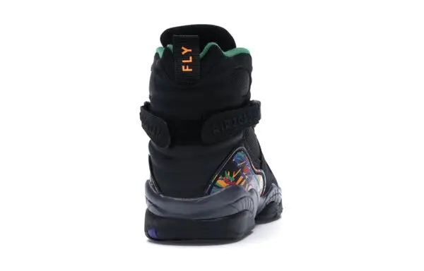 JORDAN Air 8 Retro 'tinker Air Raid' High Top Sneakers - Black/light Concord-aloe Verde