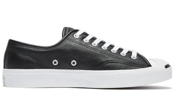 CONVERSE Jack Purcell Low Top Leather Sneakers - Black