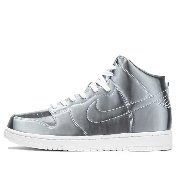 Nike X Clot Dunk High Flux Sneakers - Silver/white