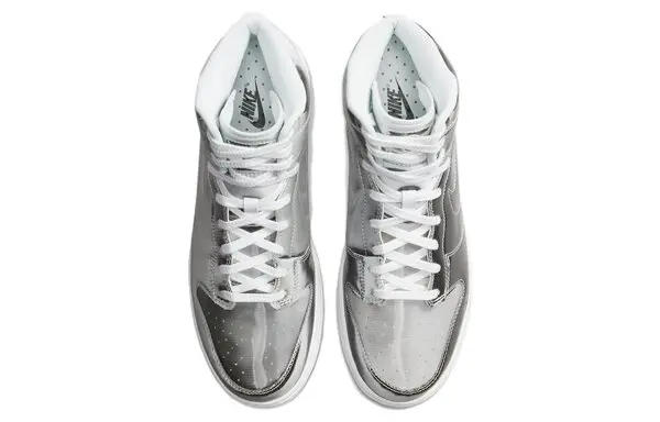 Nike X Clot Dunk High Flux Sneakers - Silver/white