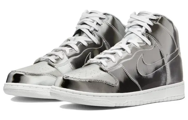 Nike X Clot Dunk High Flux Sneakers - Silver/white