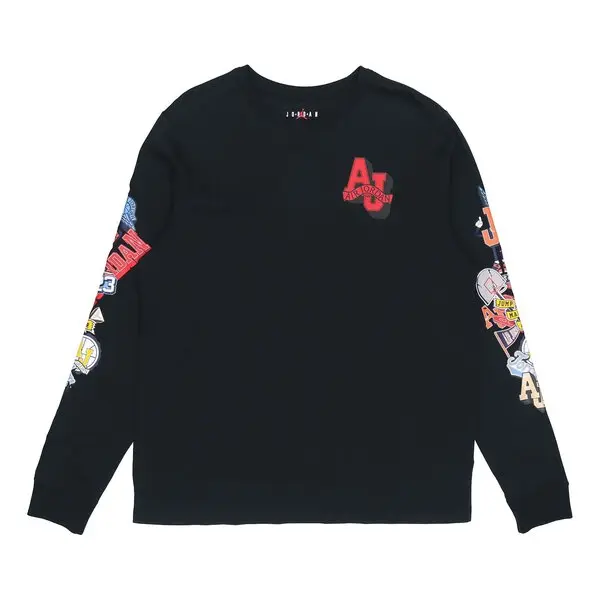JORDAN Air Casual Sports Long Sleeve Crewneck - Black