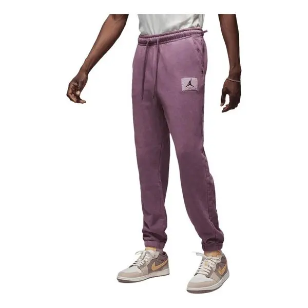 JORDAN Essential Fleece Washed Trousers - Purple