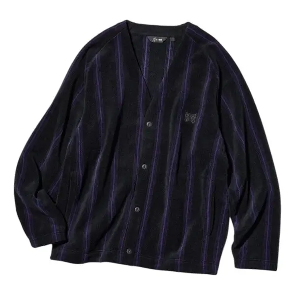 Uniqlo Needles Oversized Striped Cardigan - Black