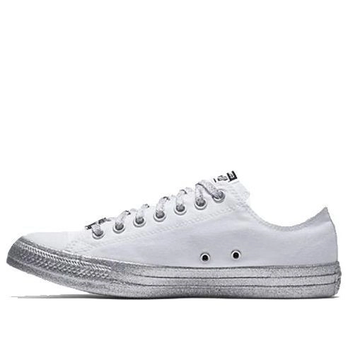 CONVERSE X Miley Cyrus Chuck Taylor All Star Silver Glitter Low Top Sneakers - White