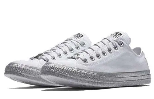 CONVERSE X Miley Cyrus Chuck Taylor All Star Silver Glitter Low Top Sneakers - White