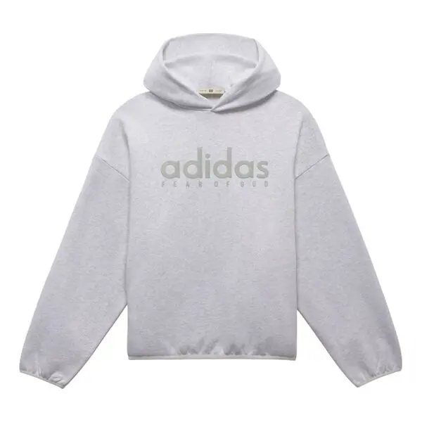 Adidas X Fear Of God Athletics Cotton Fleece Hoodie Asia Sizing 'light Grey Heather - Light Grey/heather