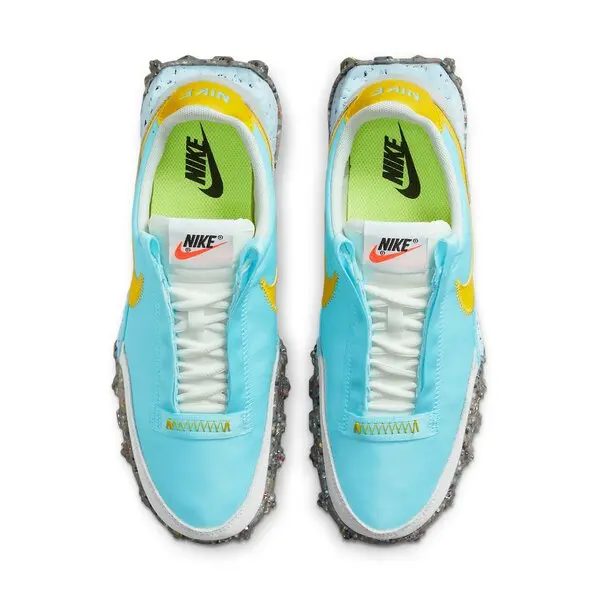 Nike Waffle Racer Crater Sneakers - Blue/yellow/gray