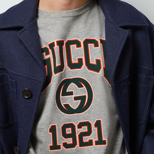 Gucci Cotton Jersey Printed T-shirt - Grey