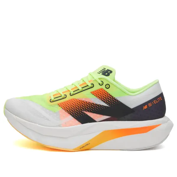 NEW BALANCE Fuelcell Supercomp Elite V4 Athletic Shoes - White/bleached Lime Glow/hot Mango