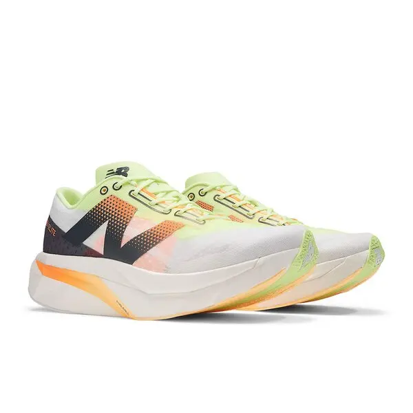 NEW BALANCE Fuelcell Supercomp Elite V4 Athletic Shoes - White/bleached Lime Glow/hot Mango