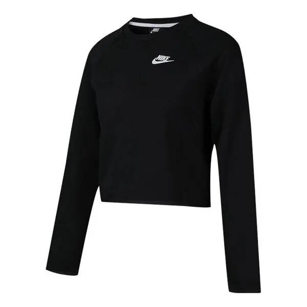 Nike Tech Fleece Short Round Neck Pullover Black Hoodie - Default Color