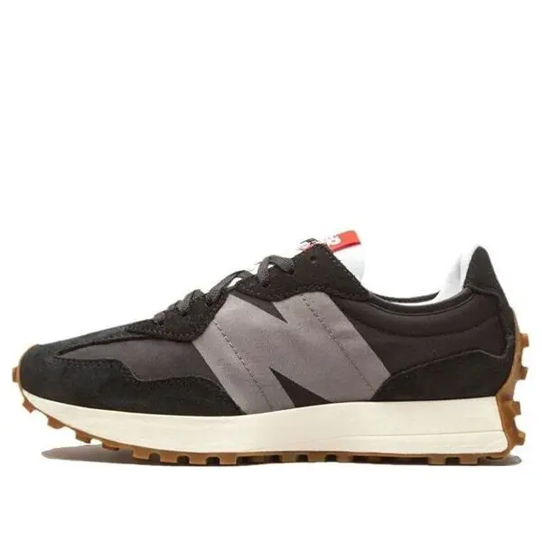 NEW BALANCE 327 "black Castlerock" Casual Sneakers - Black/grey/gum
