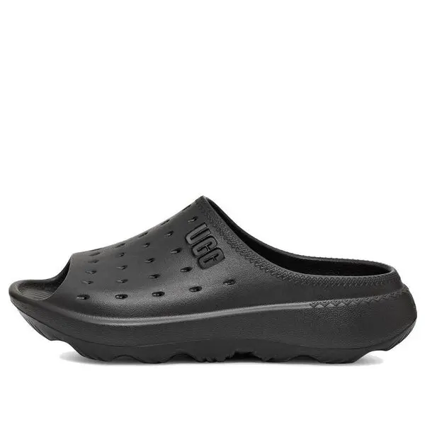 UGG Embossed Logo Slip-on Slides - Black