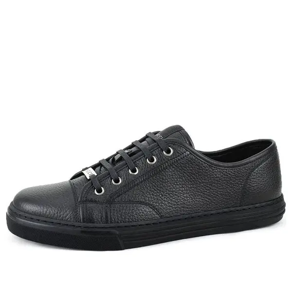 Gucci Pebbled Nappa Leather Low-top Sneakers - Black
