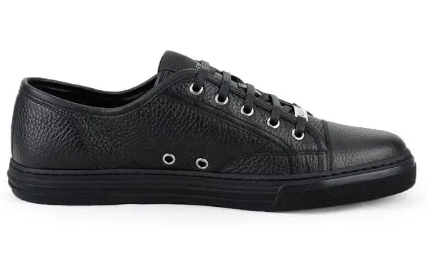 Gucci Pebbled Nappa Leather Low-top Sneakers - Black