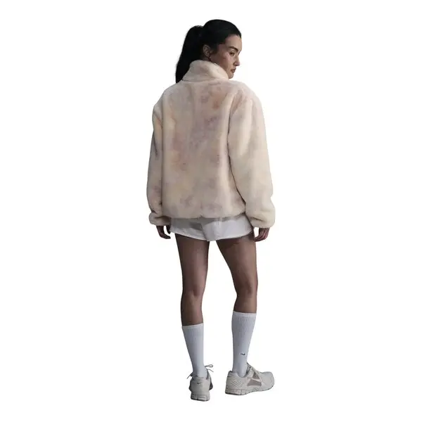 Nike Big Swoosh Faux Fur Jacket - Pink/beige