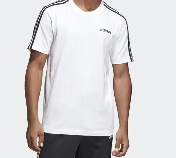 Adidas E 3s Tee Classic Stripe Training Sports Round Neck Short Sleeve