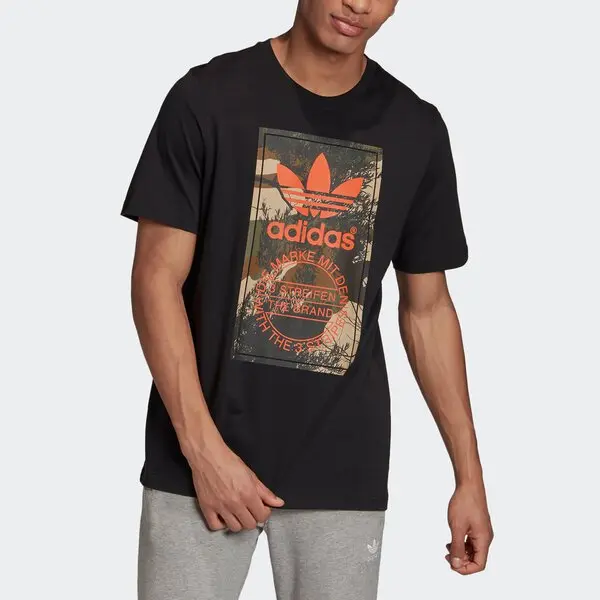 Adidas Originals Camo Tongue Tee Logo Tee