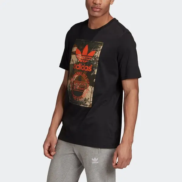 Adidas Originals Camo Tongue Tee Logo Tee