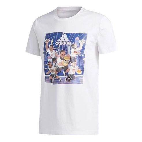 Adidas Basketball Cartoon Graphic Short Sleeve Tee - White