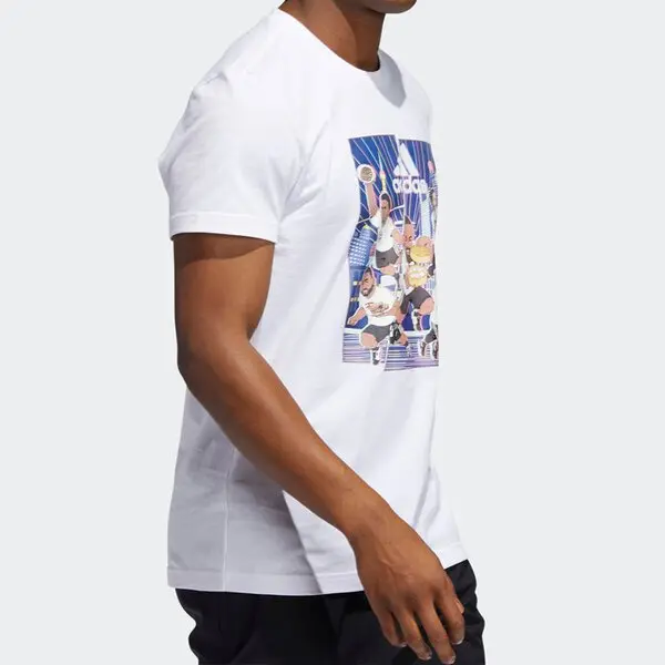 Adidas Basketball Cartoon Graphic Short Sleeve Tee - White