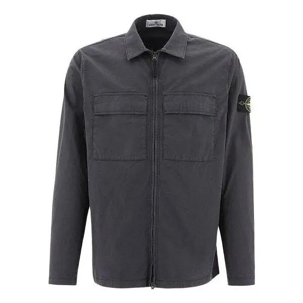 Stone Island Stretch Overshirt 'charcoal - Black