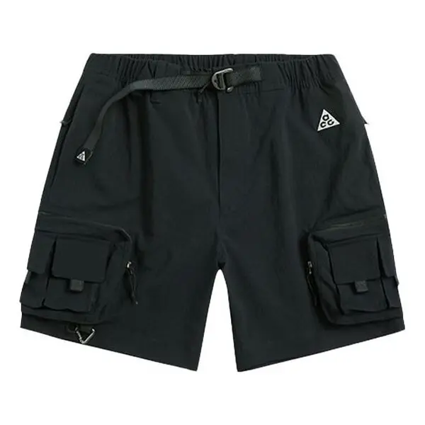 Nike Embroidered Logo Waterproof Cargo Shorts - Black