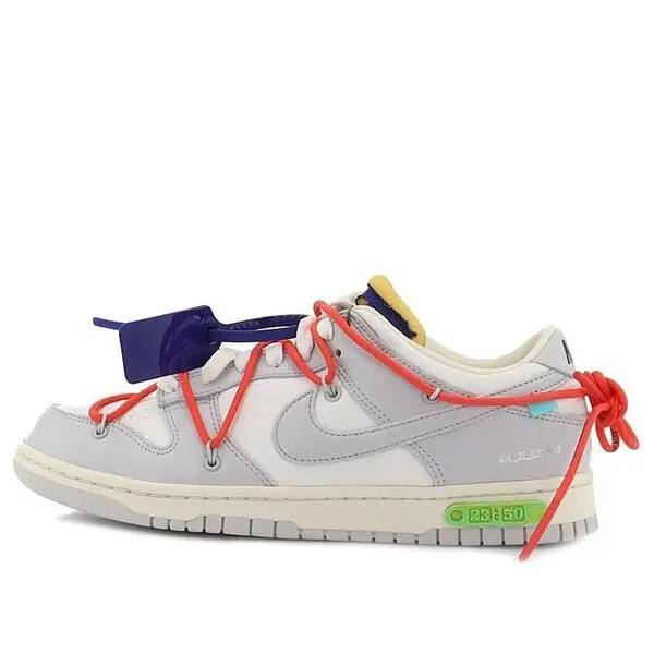 Nike X Off-white Dunk Low 'lot 23 Of 50 - Gray/white