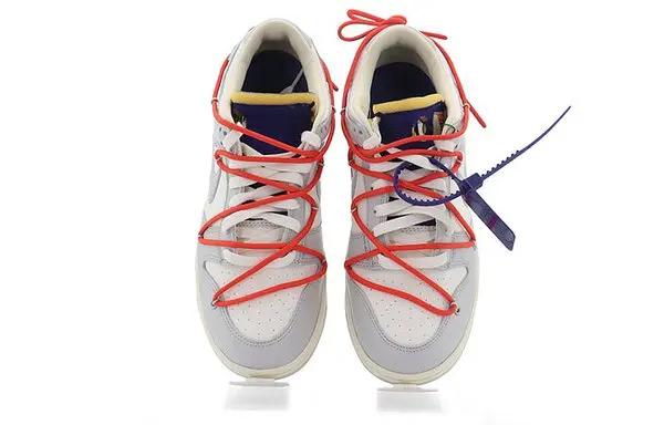 Nike X Off-white Dunk Low 'lot 23 Of 50 - Gray/white