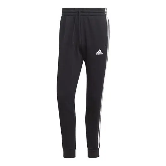 Adidas Essentials Fleece 3-stripes Tapered Cuff Joggers 'black White - Black/white