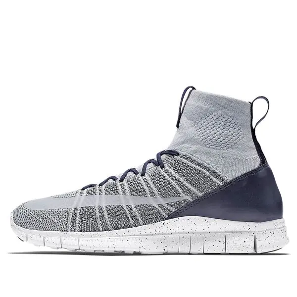Nike Free Mercurial Superfly Flyknit High Top Sneakers - White/grey