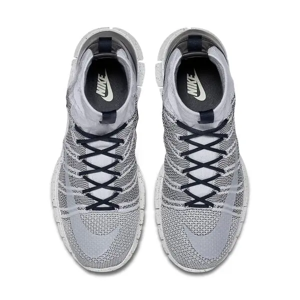 Nike Free Mercurial Superfly Flyknit High Top Sneakers - White/grey