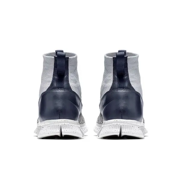 Nike Free Mercurial Superfly Flyknit High Top Sneakers - White/grey