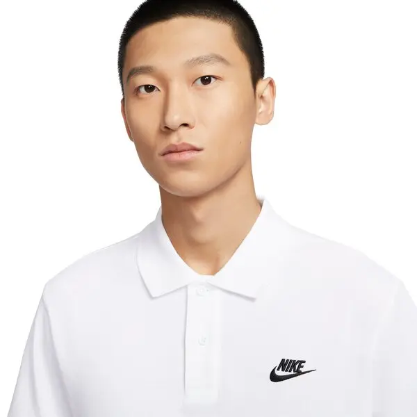 Nike Lapel Short Sleeve Polo Shirt - White