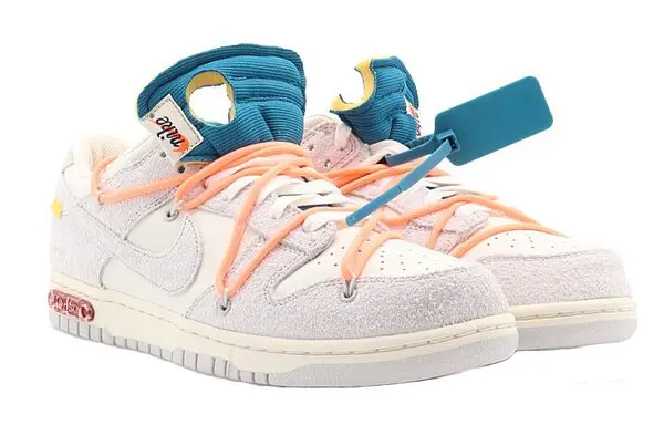 Nike X Off-white Dunk Low 'lot 19 Of 50 - Gray/white