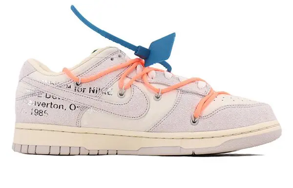 Nike X Off-white Dunk Low 'lot 19 Of 50 - Gray/white