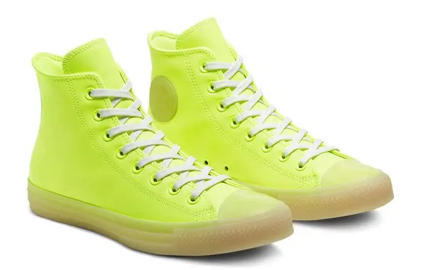 CONVERSE Chuck Taylor All Star High Top Neon Leather Sneakers - Yellow