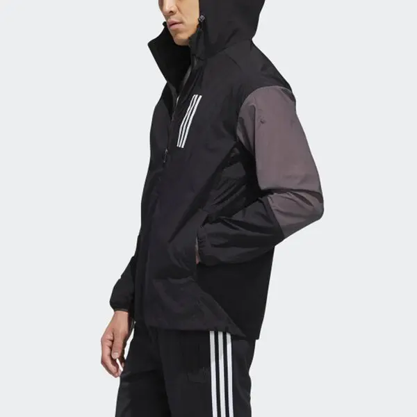 Adidas Windbreaker Jacket With Sporty Stripes