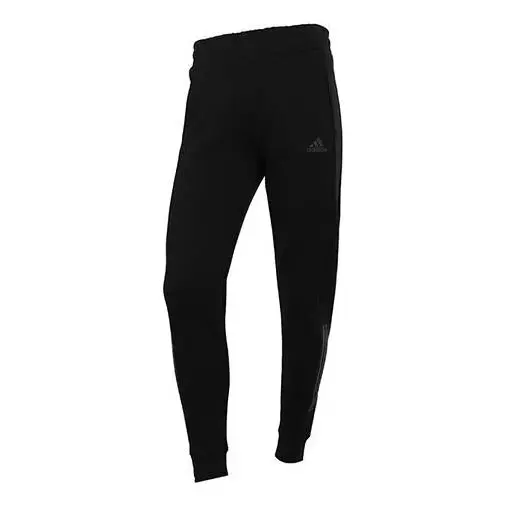 Adidas Knit Joggers With Stripe Printing - Black