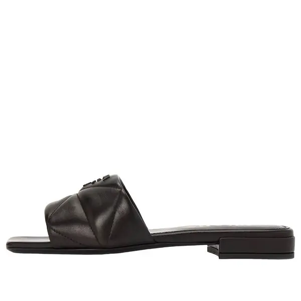 Prada Quilted Nappa Leather Sabots - Black